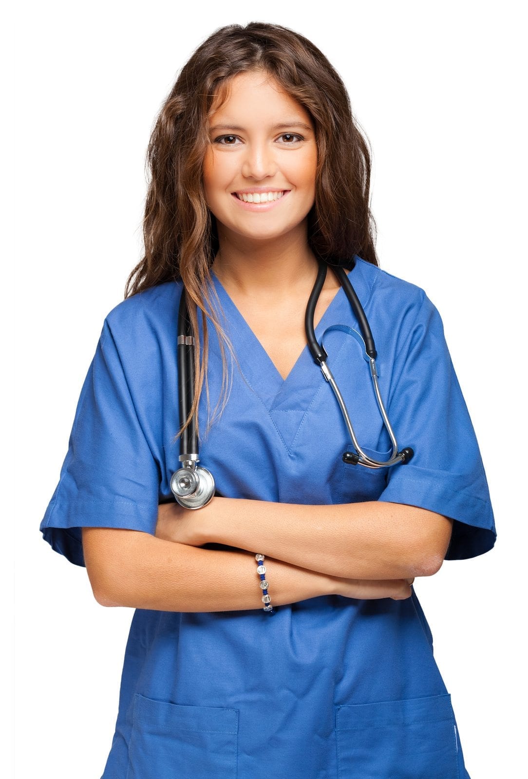 Portrait of a beautiful smiling nurse. Isolated on white - LPN Programs ...